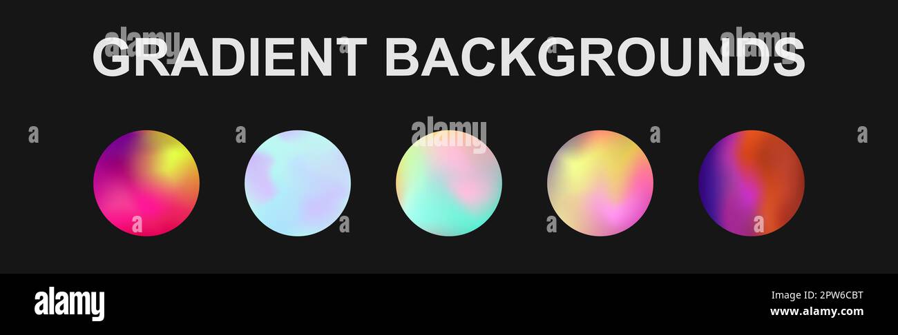 Set of 5 different gradient texture backgrounds - Vector illustration ...