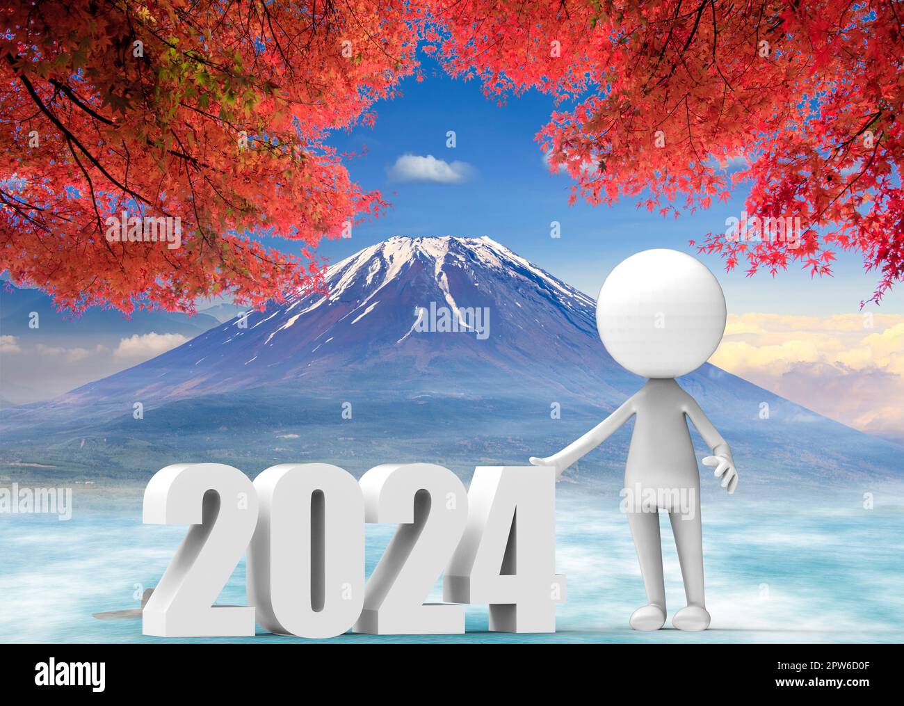 The 3d rendering of wording 2024 with nice backbround view Stock Photo ...