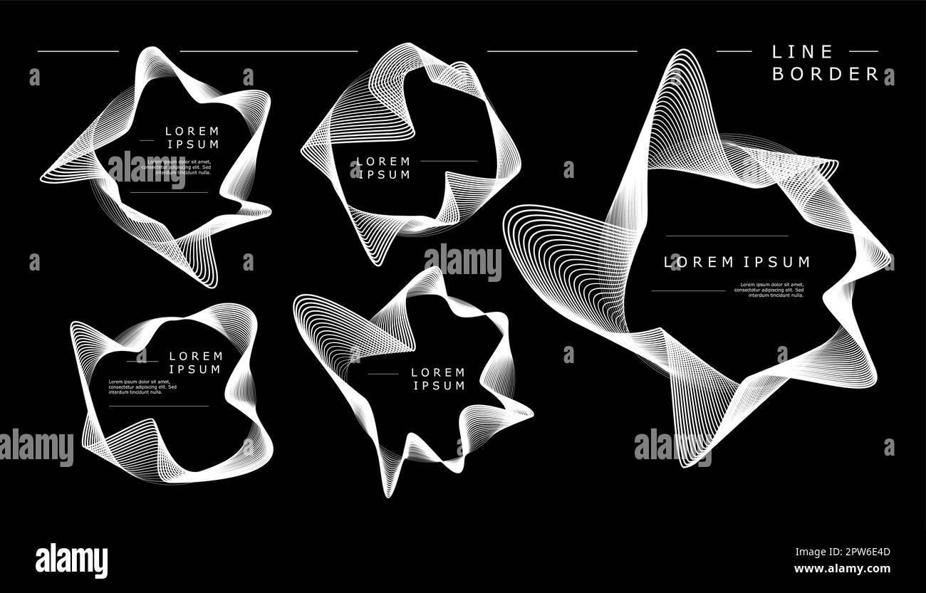 Abstract Lines Border Set Blend Lines Border Vector Collection Stock Vector Image And Art Alamy