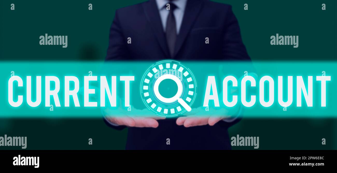 Conceptual caption Current Account, Business overview personal bank ...