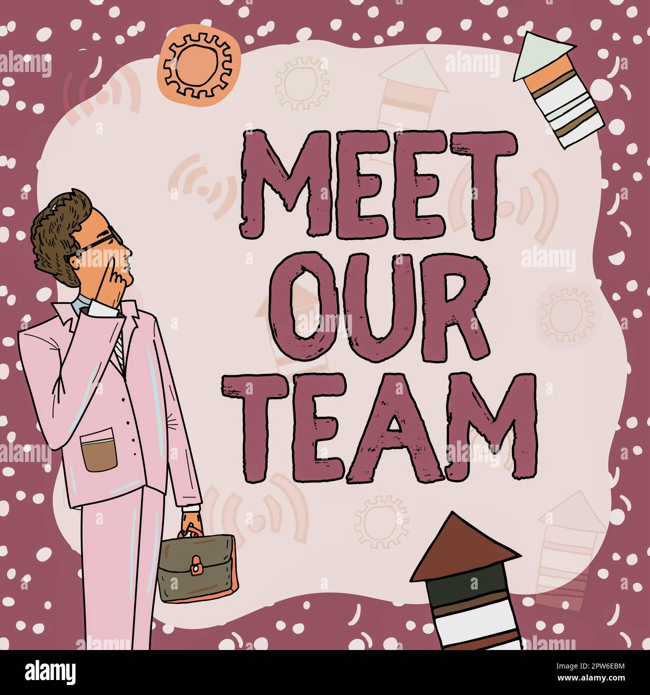 Sign displaying Meet Our Team, Business approach introducing another ...