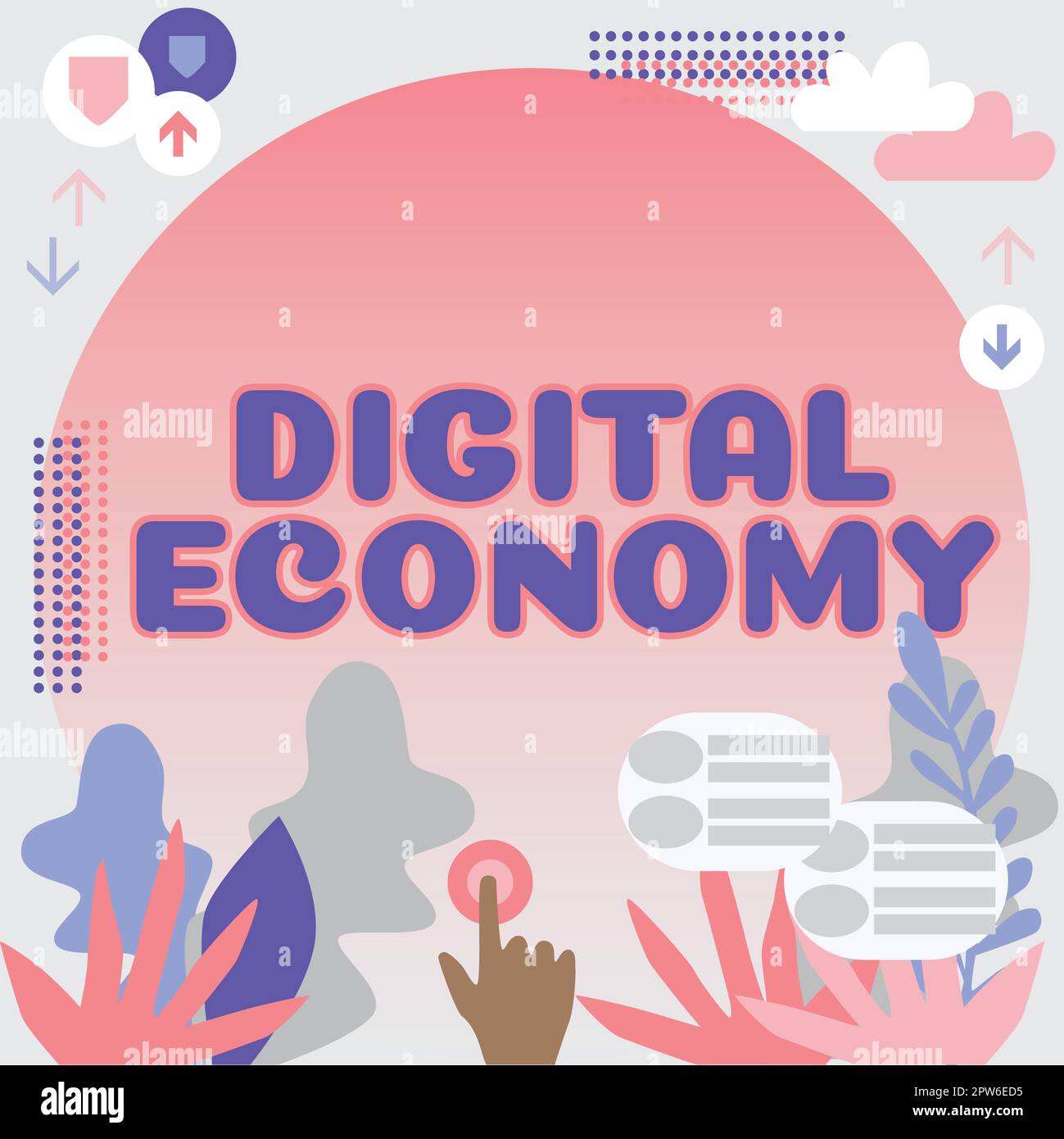 Text showing inspiration Digital Economy, Business approach economic ...