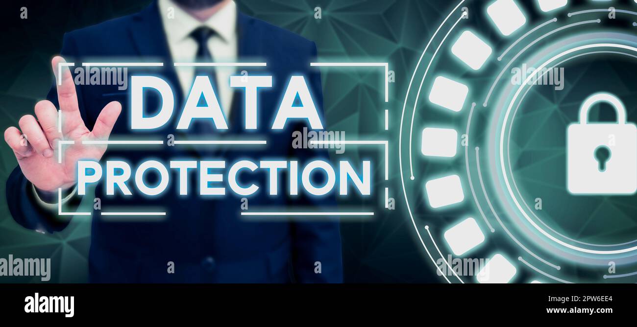 Conceptual display Data Protection, Business showcase legal control ... Conceptual display Data Protection, Business showcase legal control ...