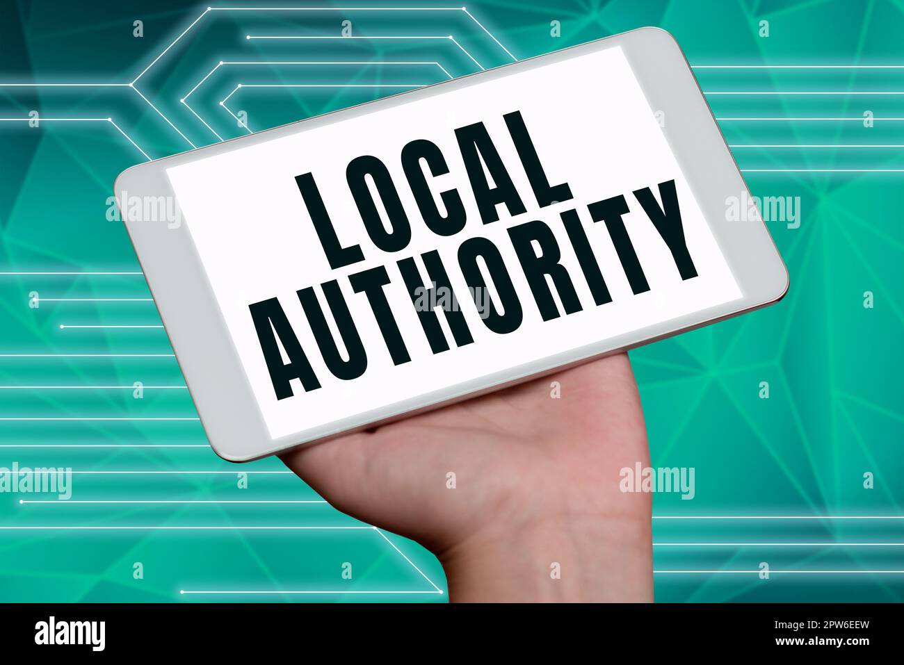 Text caption presenting Local Authority, Internet Concept the group of ...