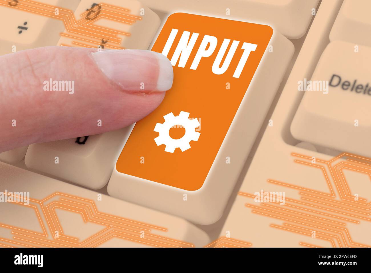 Hand writing sign Input, Concept meaning place where device through ...