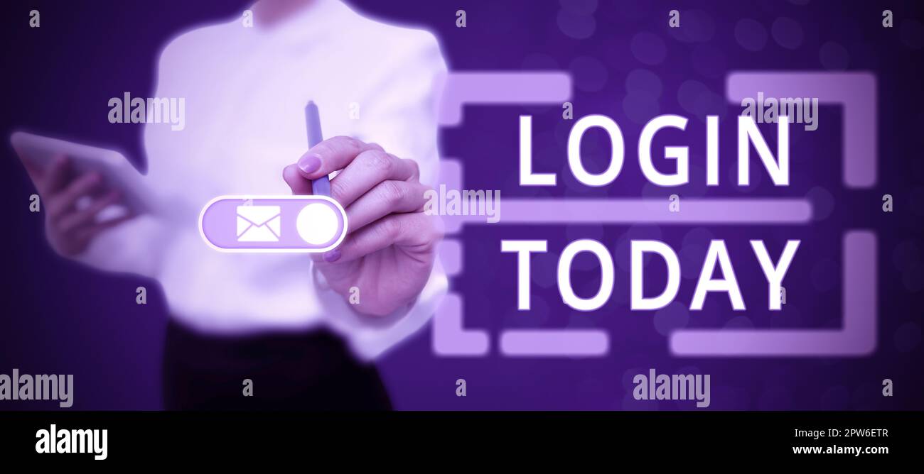 Text caption presenting Login, Business concept Entering website Blog ...