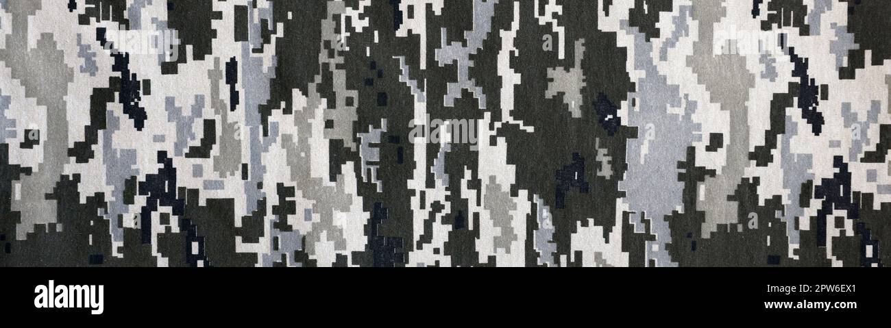 Fabric with texture of Ukrainian military pixeled camouflage. Cloth ...