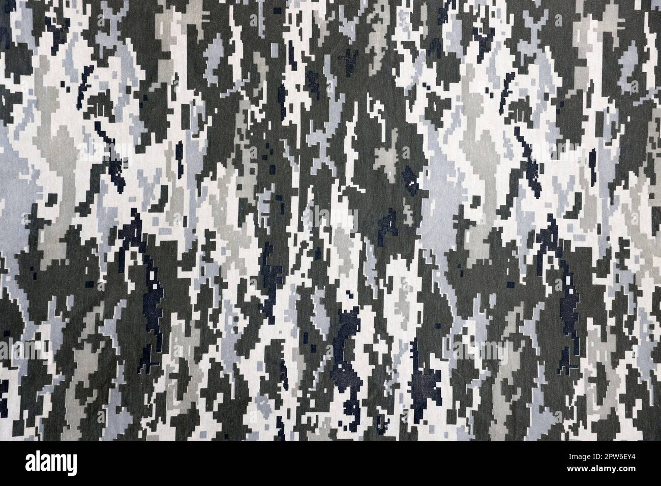 Fabric with texture of Ukrainian military pixeled camouflage. Cloth ...