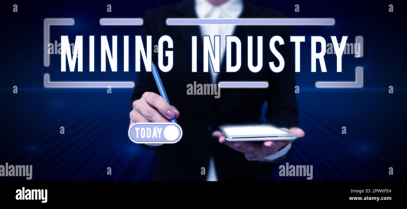 Text showing inspiration Mining Industry, Word Written on extraction of ...