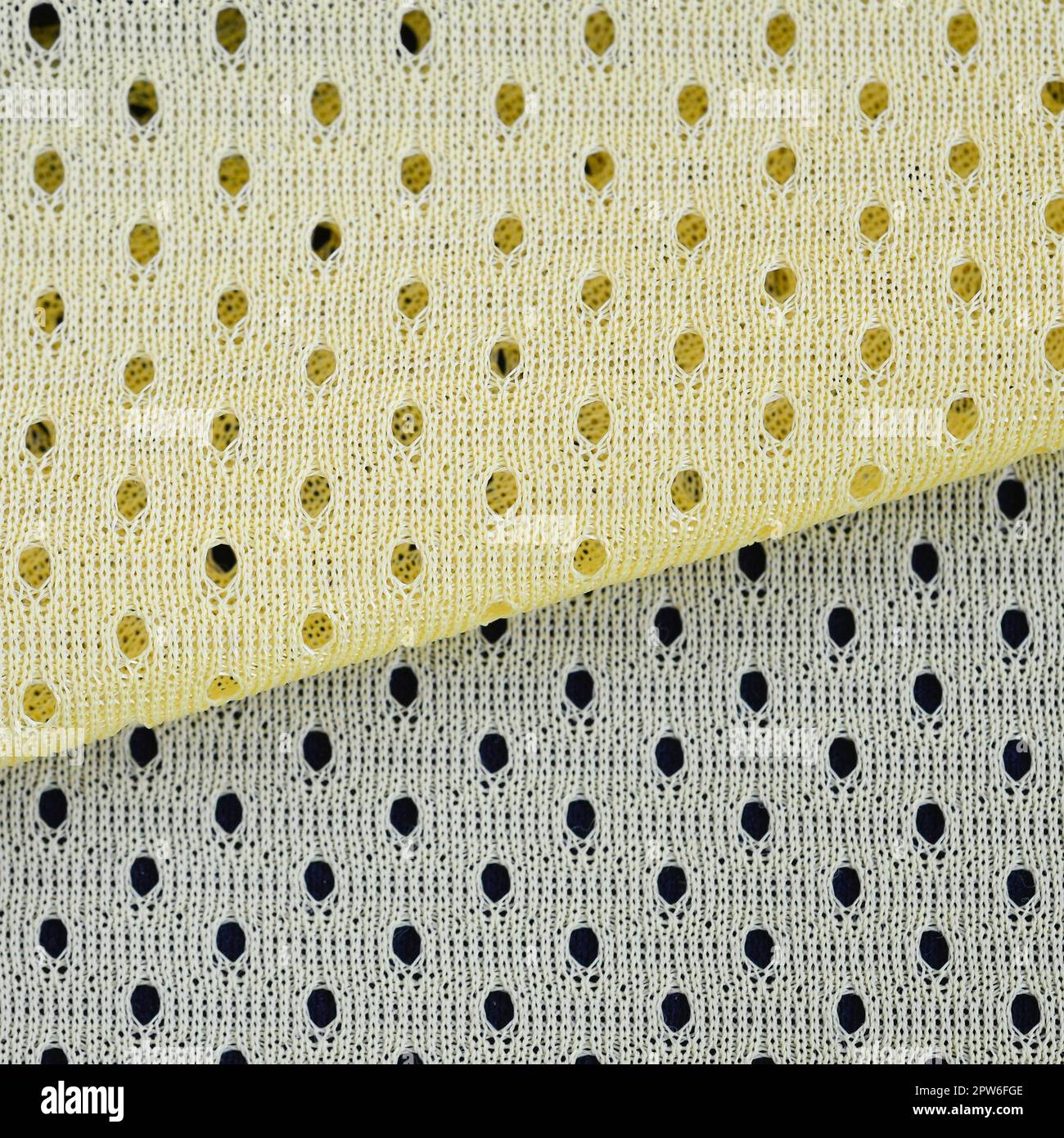 Yellow mesh sport wear fabric textile pattern background. Yellow color ...
