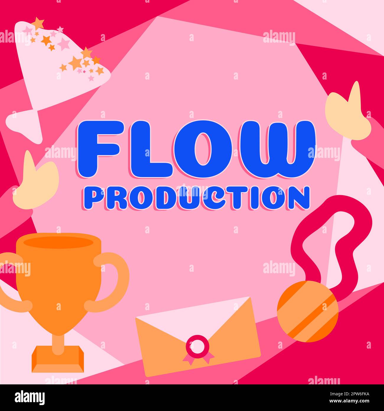 Handwriting text Flow Production, Conceptual photo items are produced ...