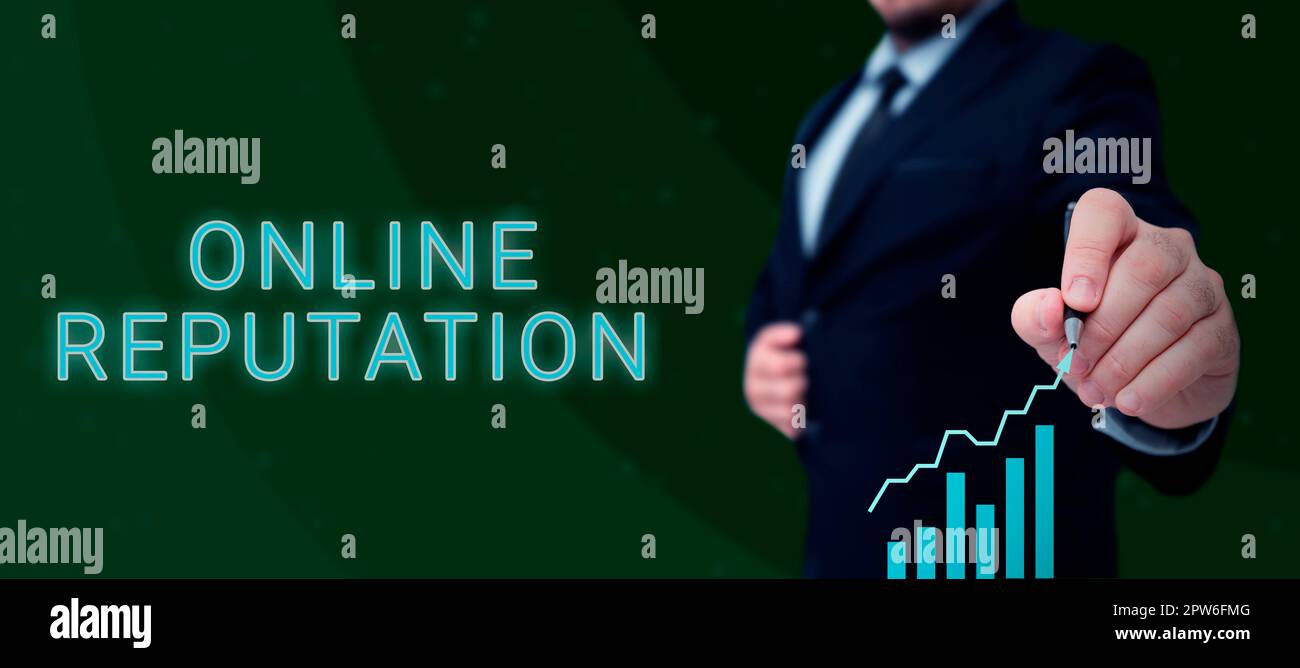 Text sign showing Online Reputation, Business idea Reliability Ranking ...