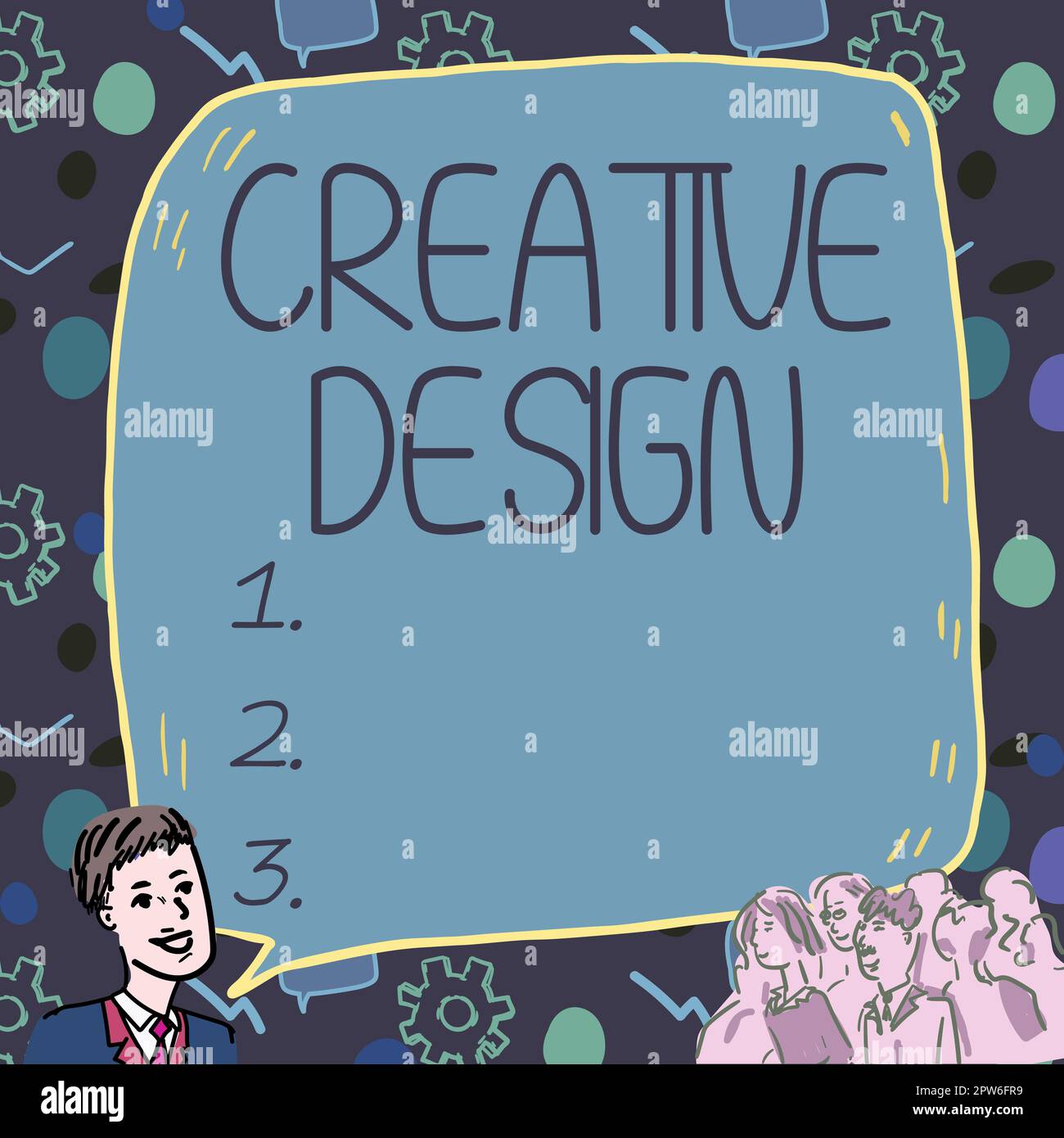 Text caption presenting Creative Design, Business concept subset of ...