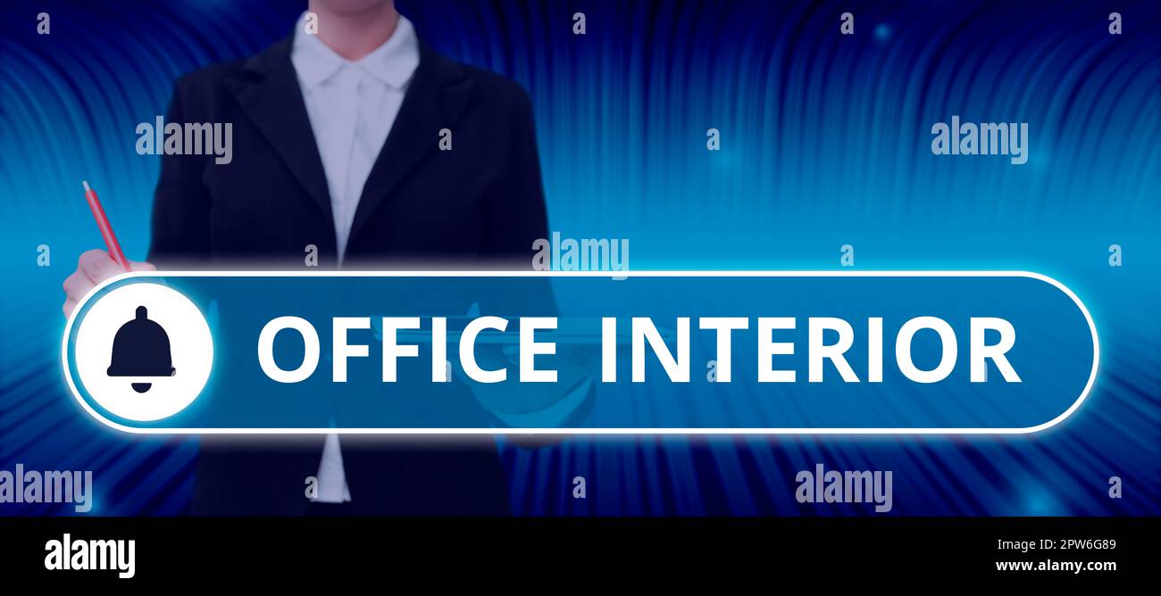 Handwriting text Office Interior, Business overview making indoor ...