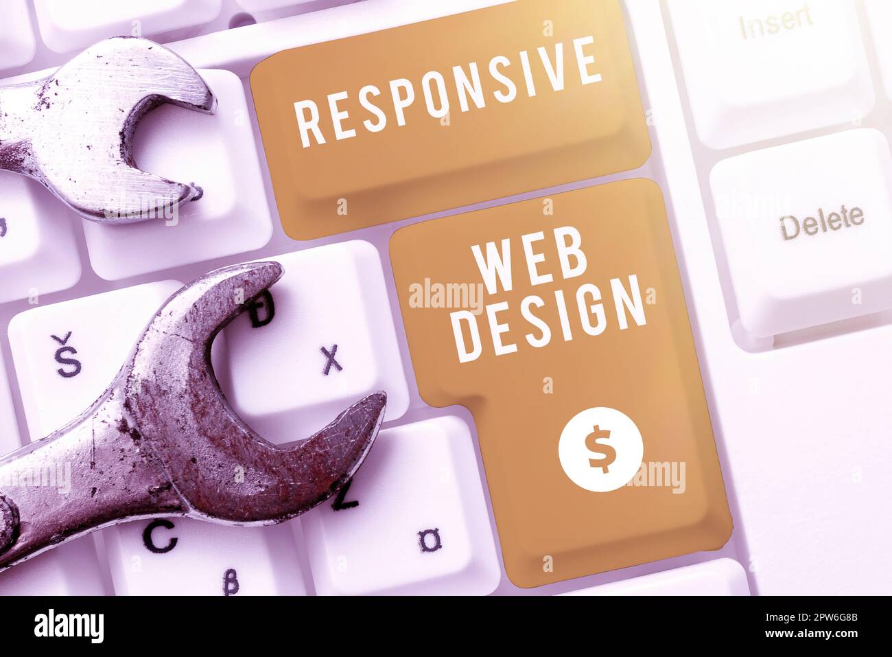 Writing displaying text Responsive Web Design, Business concept web page creation that makes use ...