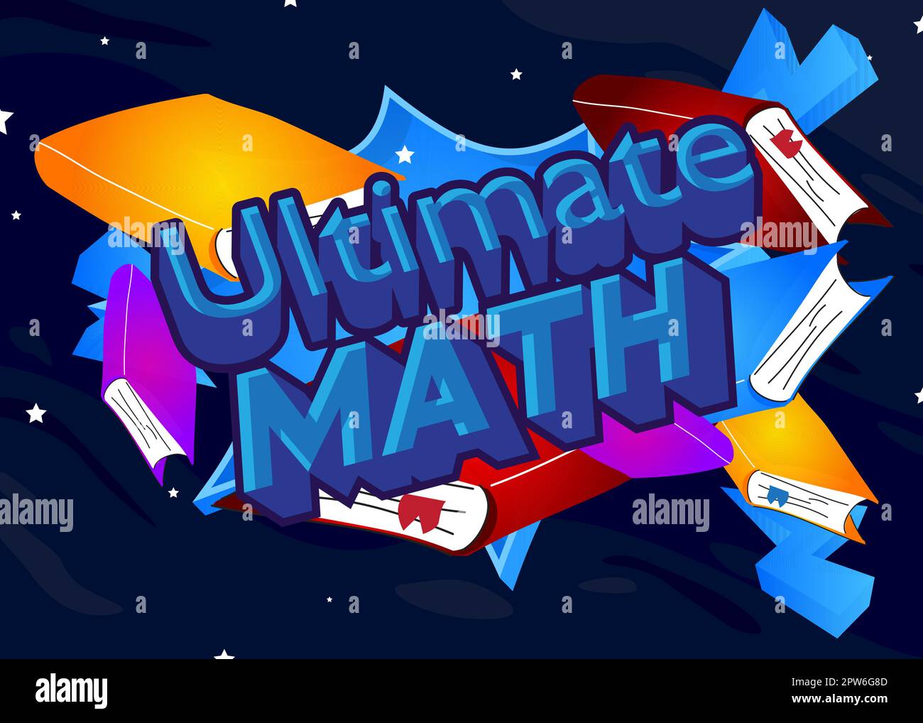 Math word on a book, cartoon vector illustration Stock Vector Image ...