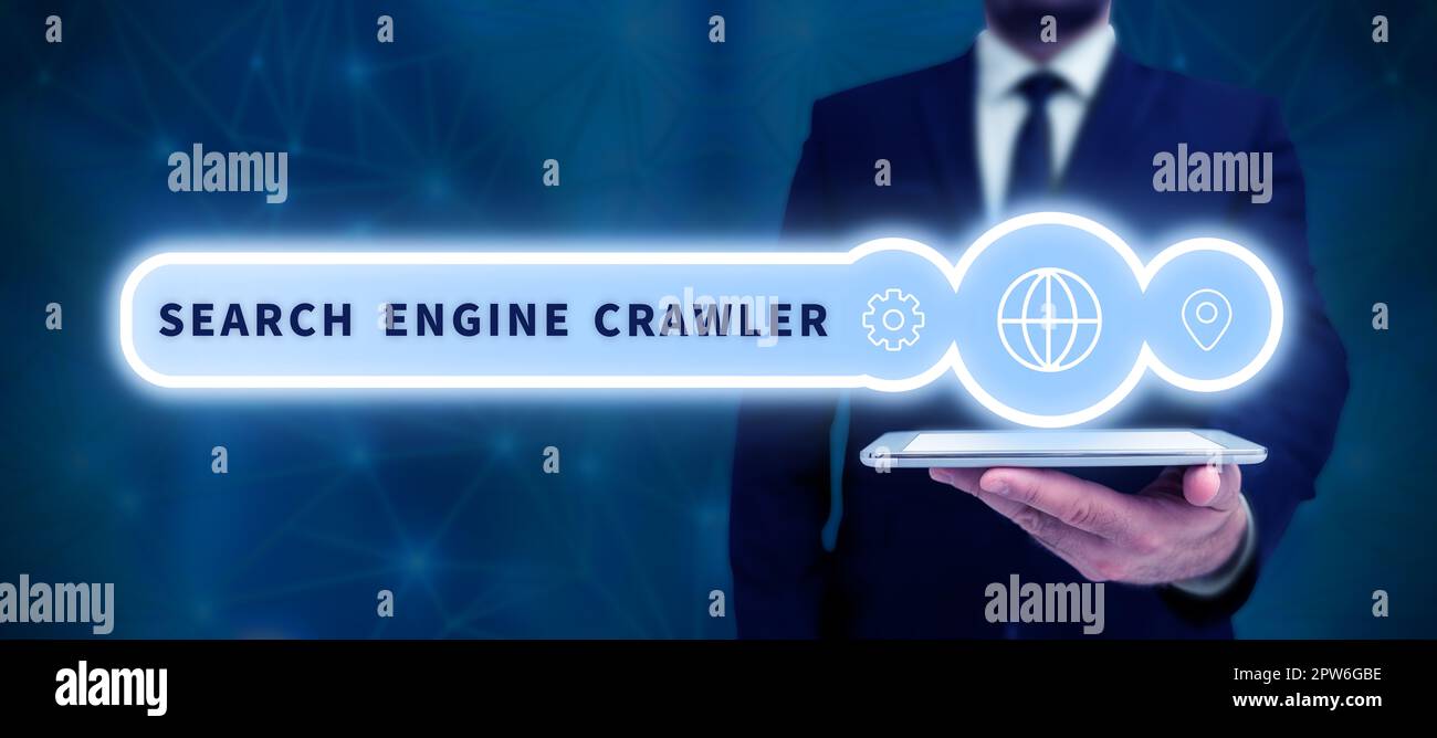 Writing Displaying Text Search Engine Crawler Conceptual Photo Program Or Automated Script That