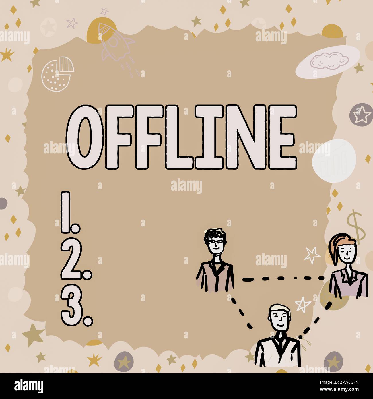 Hand writing sign Offline, Word Written on Not having directly ...