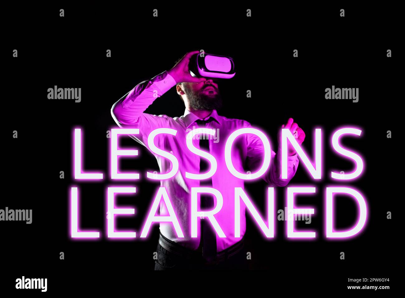 Inspiration showing sign Lessons Learned, Business overview the ...