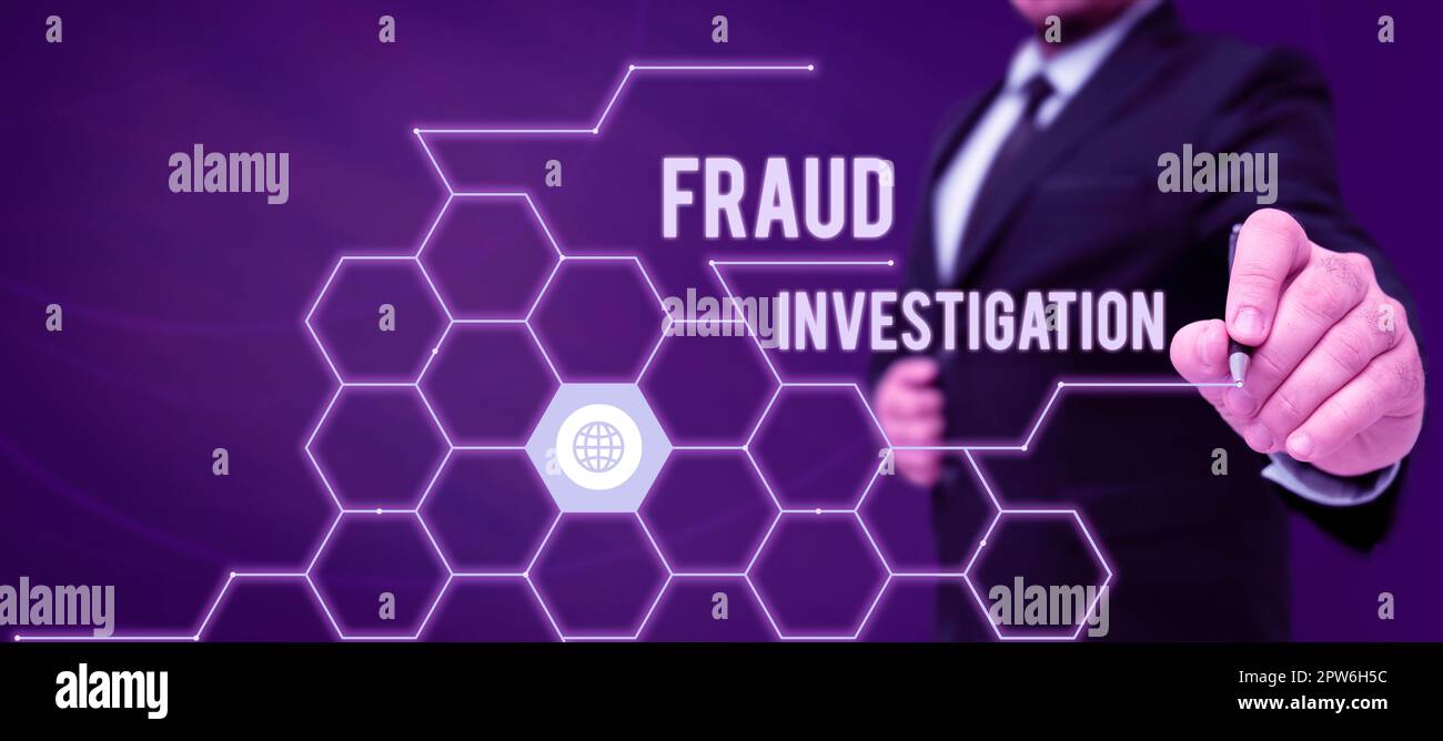 Writing displaying text Fraud Investigation, Concept meaning process of ...