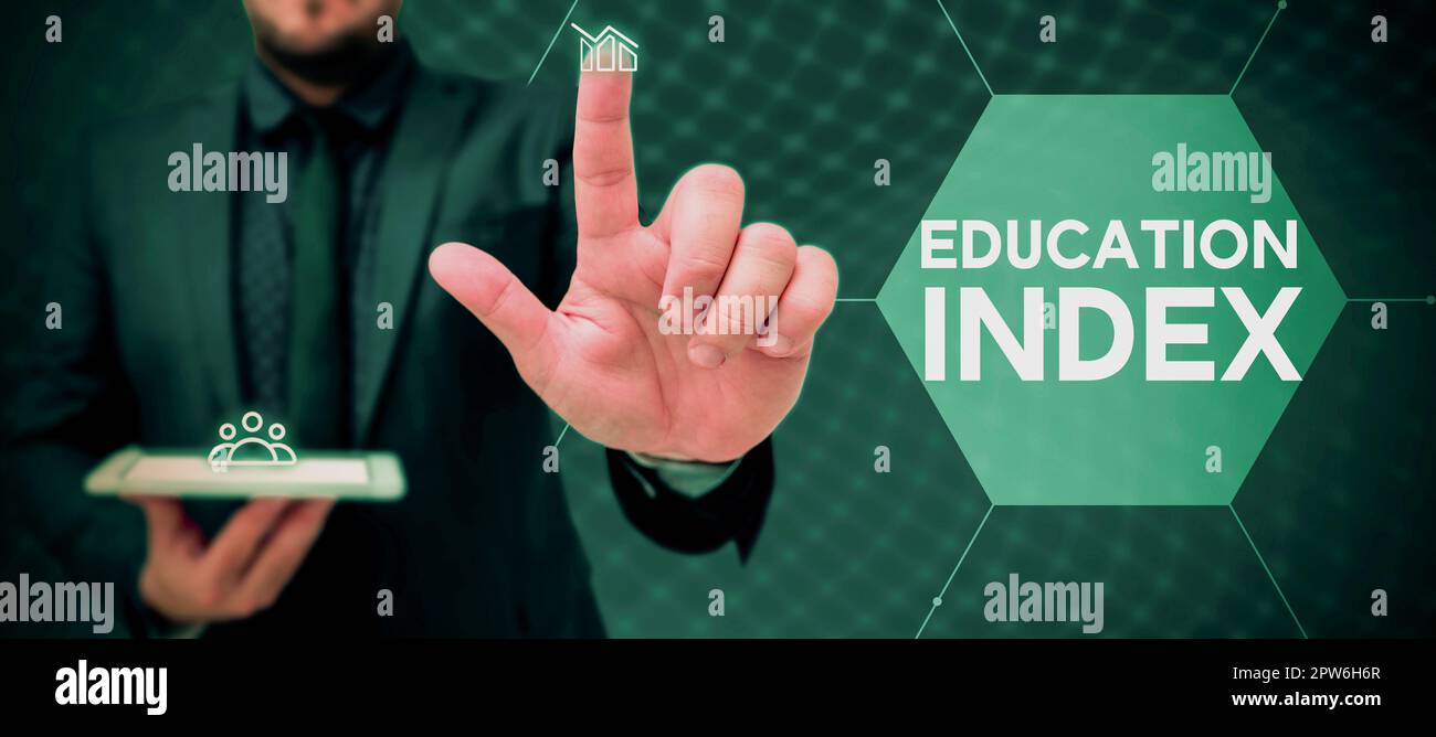 Hand writing sign Education Index, Conceptual photo aiming to meet ...