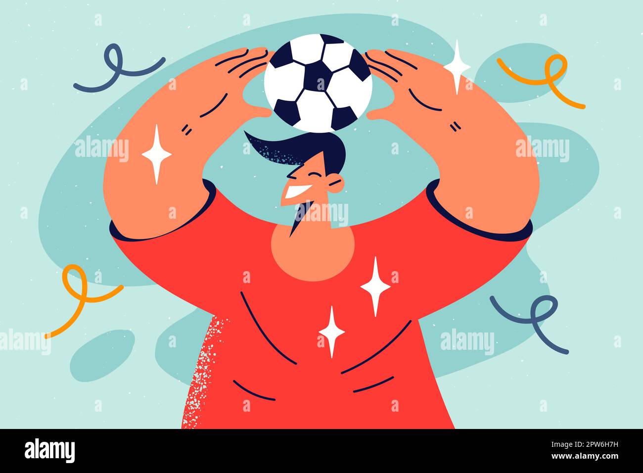 Football smiling illustration Stock Vector Images - Alamy