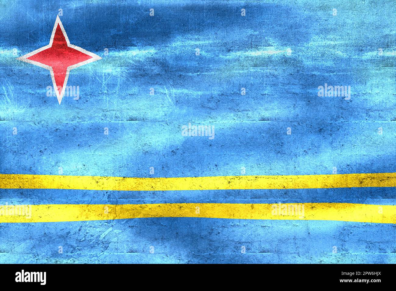 Aruba flag - realistic waving fabric flag Stock Photo - Alamy