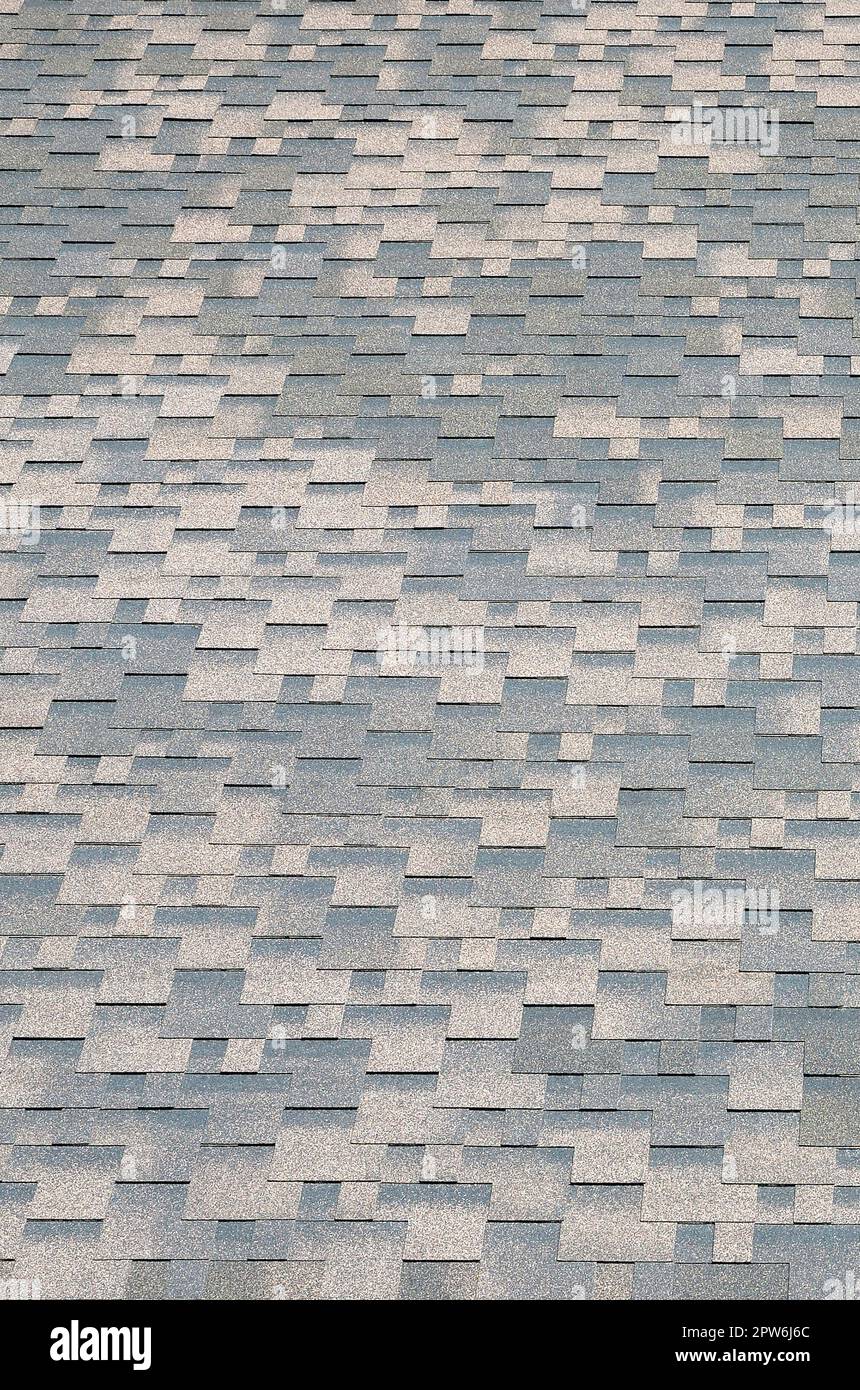 Flexible shingles of bitumen roofing surface. Background mosaic texture ...
