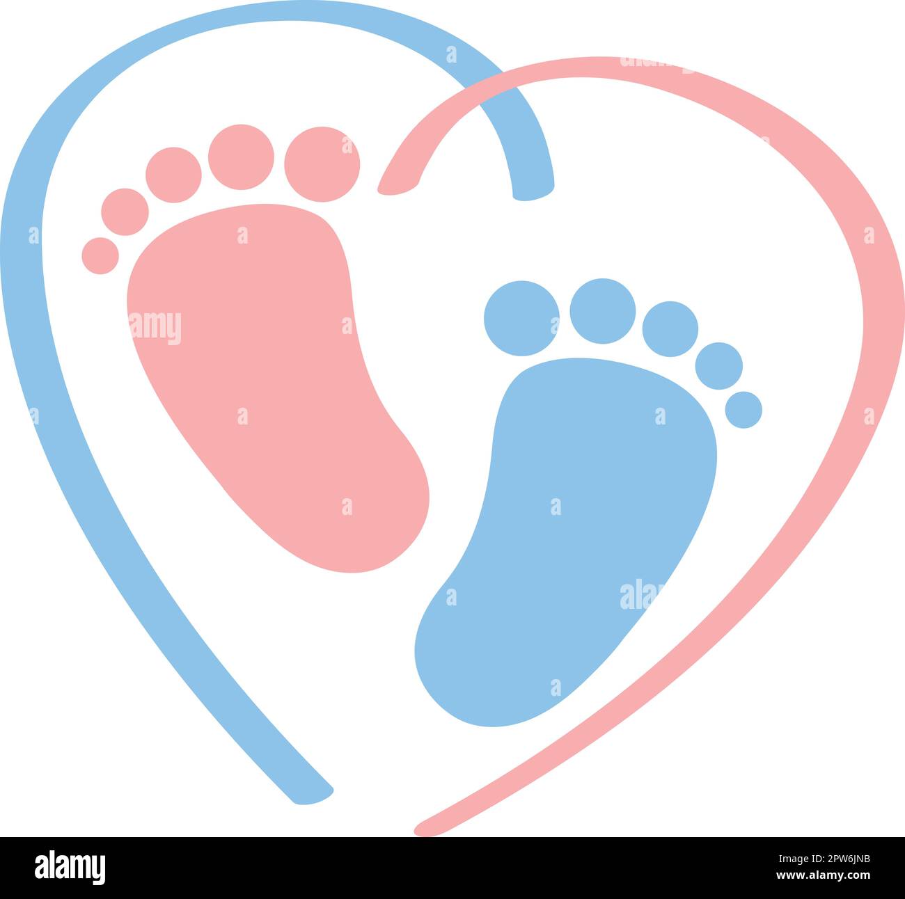 Baby footprint pink and blue, baby, feet, baby, logo, midwife ...