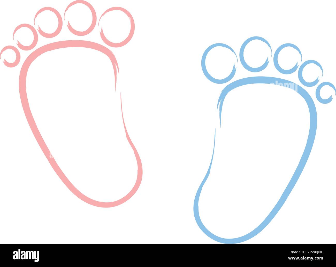 Baby footprint pink and blue, baby, feet, baby, logo, midwife ...