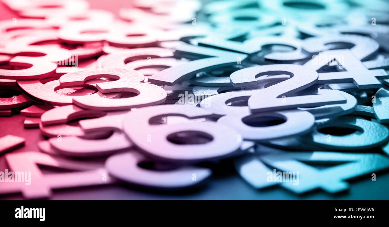 Mathematics background made with solid numbers - Closeup view Stock ...