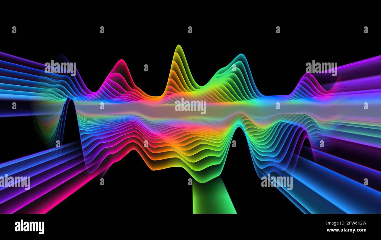 Wave line flowing rainbow color Stock Photo - Alamy