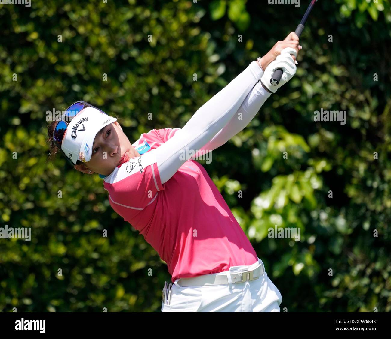 April 28, 2023: Thailand professional golfer Atthaya Thitkul teeing off ...