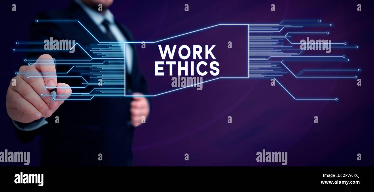 Conceptual display Work Ethics, Internet Concept A set of values ...