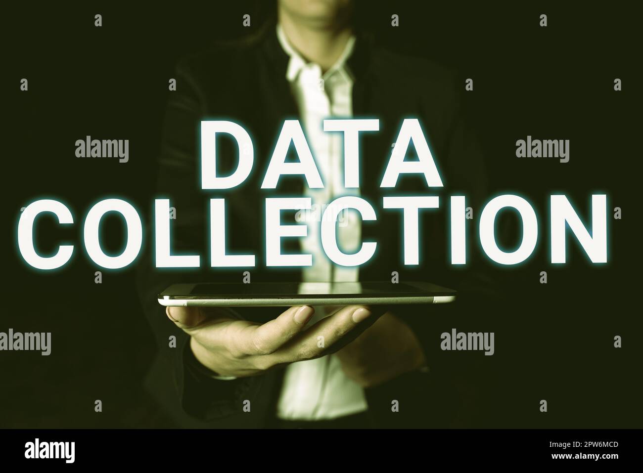 Hand writing sign Data Collection, Business showcase gathering and ...