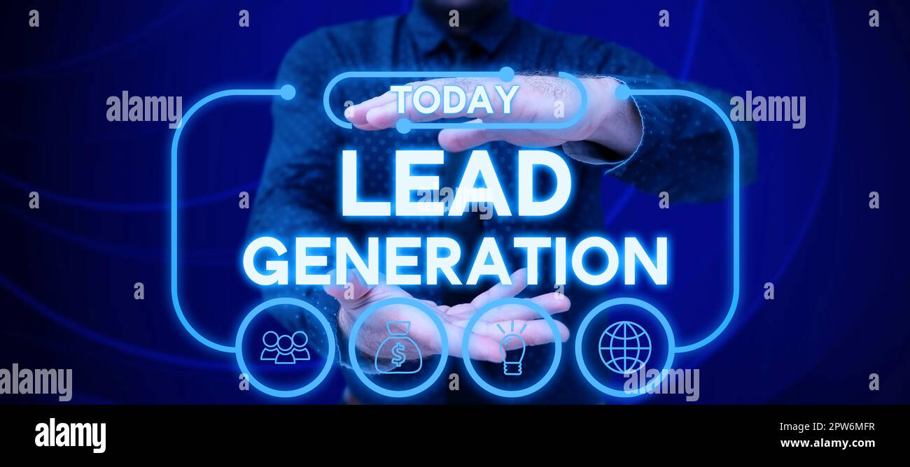 Hand writing sign Lead Generation, Business idea process of identifying ...