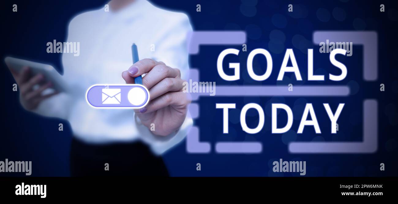 Text caption presenting Goals, Internet Concept persons ambition or ...