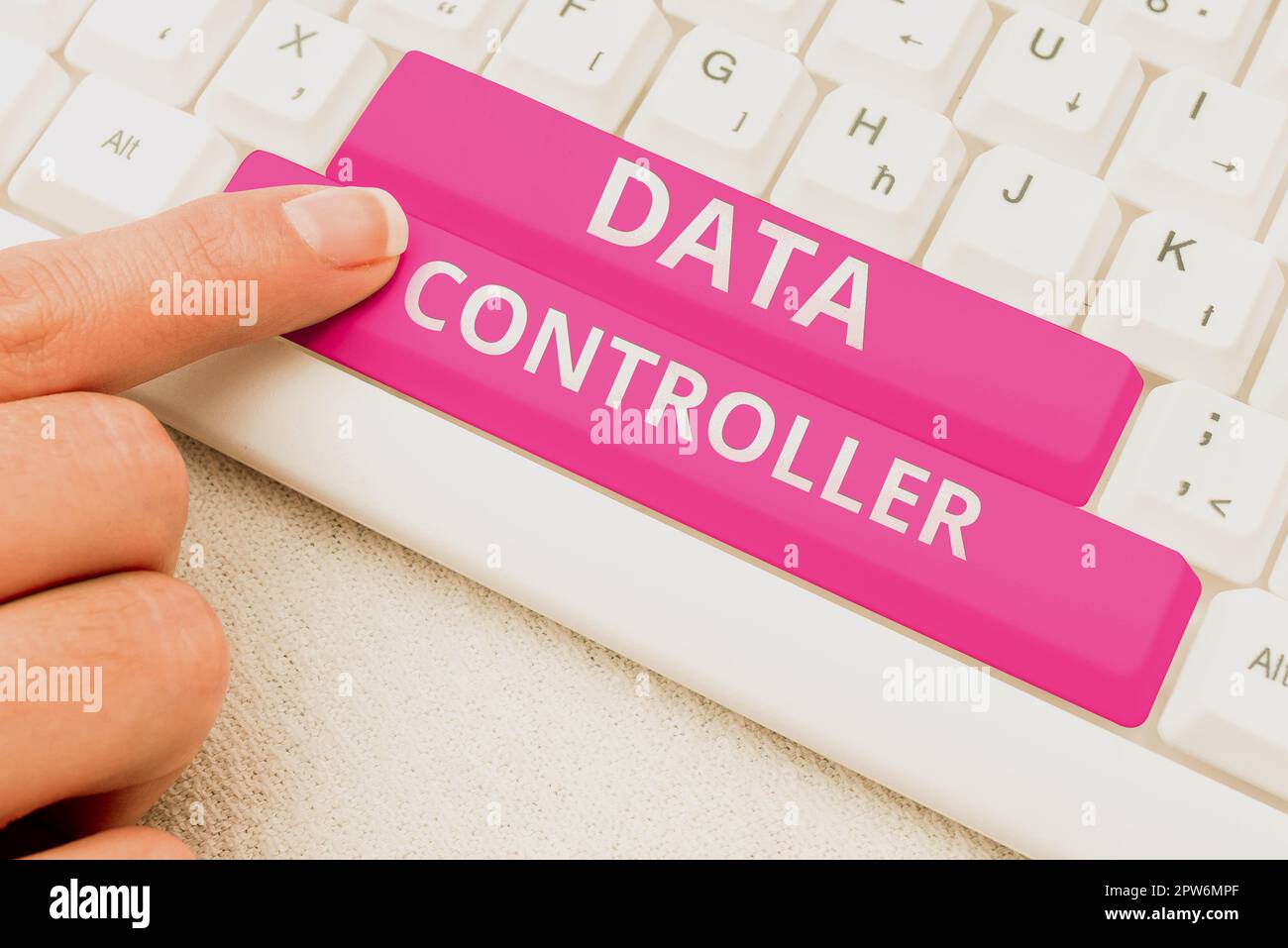 Handwriting text Data Controller, Business concept person who ...