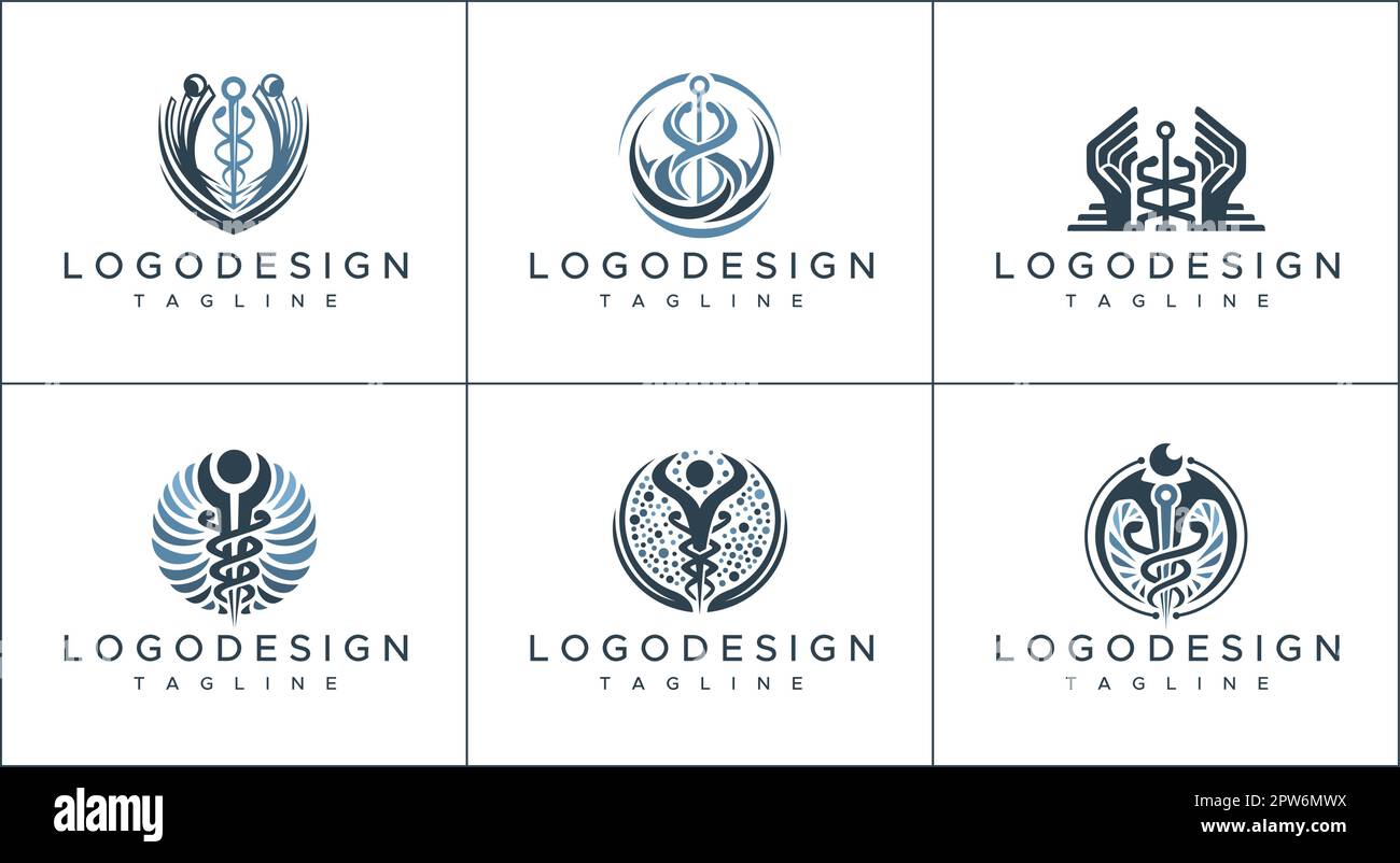 Human health logo symbol collection. Pharmacy logo design template set ...