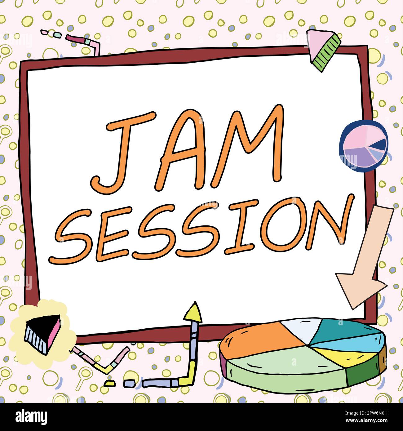 Hand writing sign Jam Session, Business idea impromptu performance by a ...