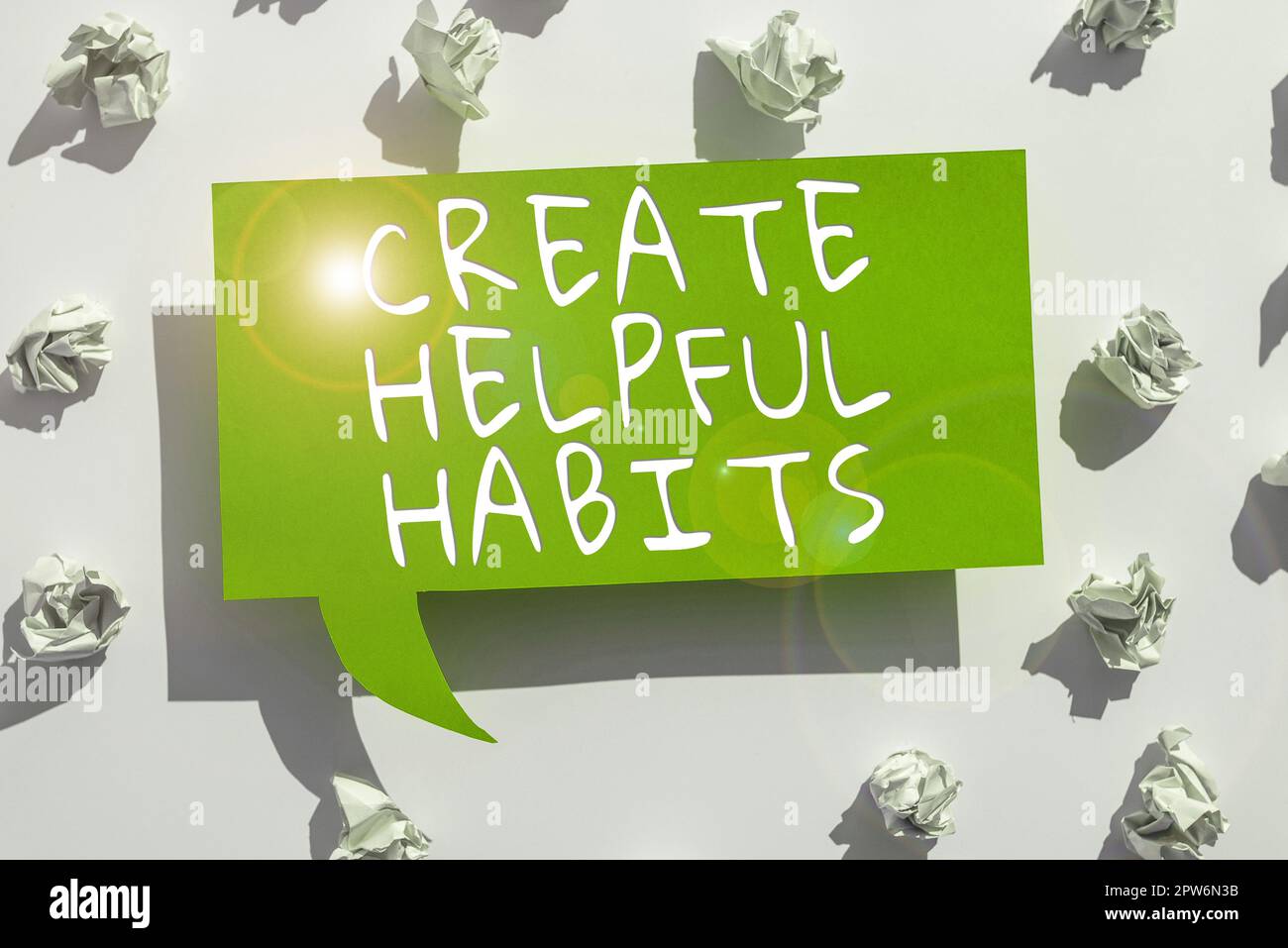 Text caption presenting Create Helpful Habits, Business showcase ...
