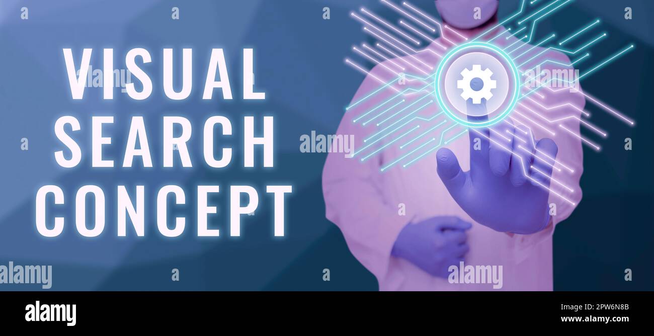 Handwriting text Visual Search Concept, Business overview perceptual ...