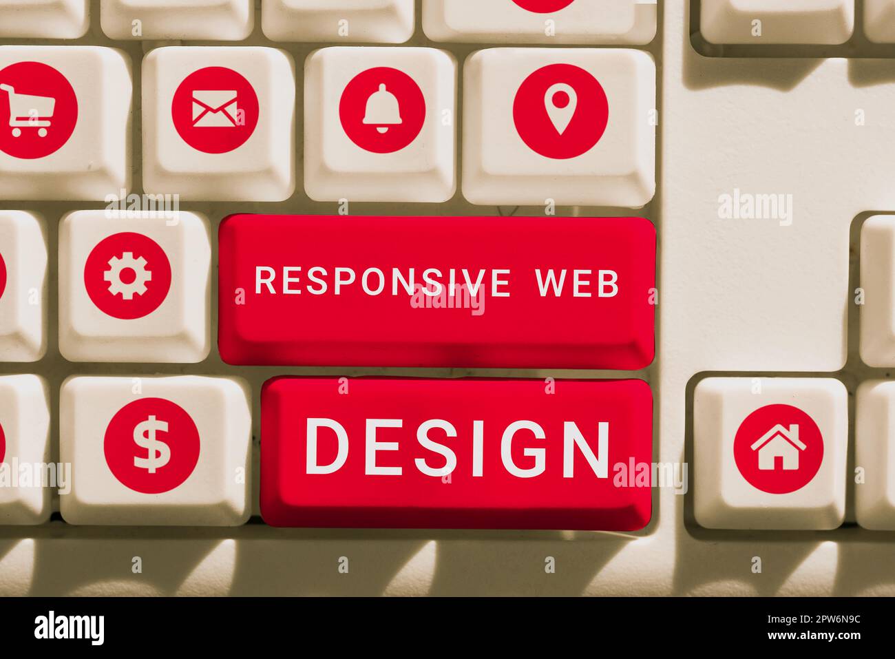 Sign displaying Responsive Web Design, Word Written on web page creation that makes use of ...