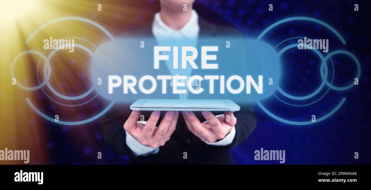 Writing displaying text Fire Protection, Business concept measures ...