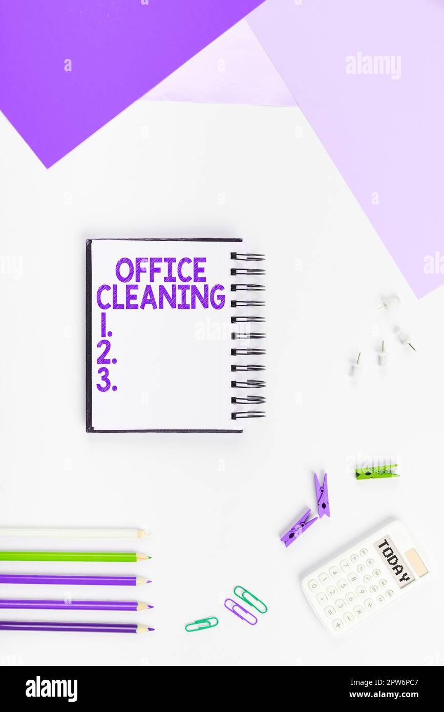 Handwriting text Office Cleaning, Conceptual photo the action or ...