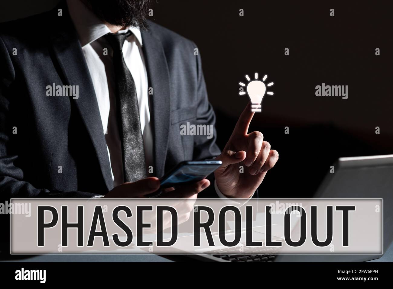 Text showing inspiration Phased Rollout, Business approach the practice of prescription drug ...