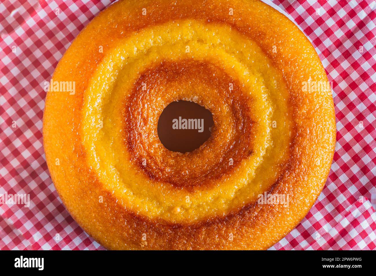 Festa junina, typical brazilian party, cornmeal cake on the table with ...