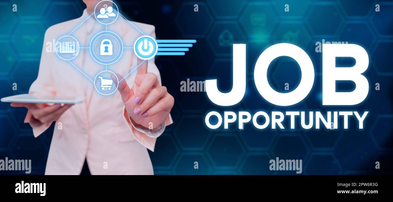 Text caption presenting Job Opportunity, Conceptual photo an ...