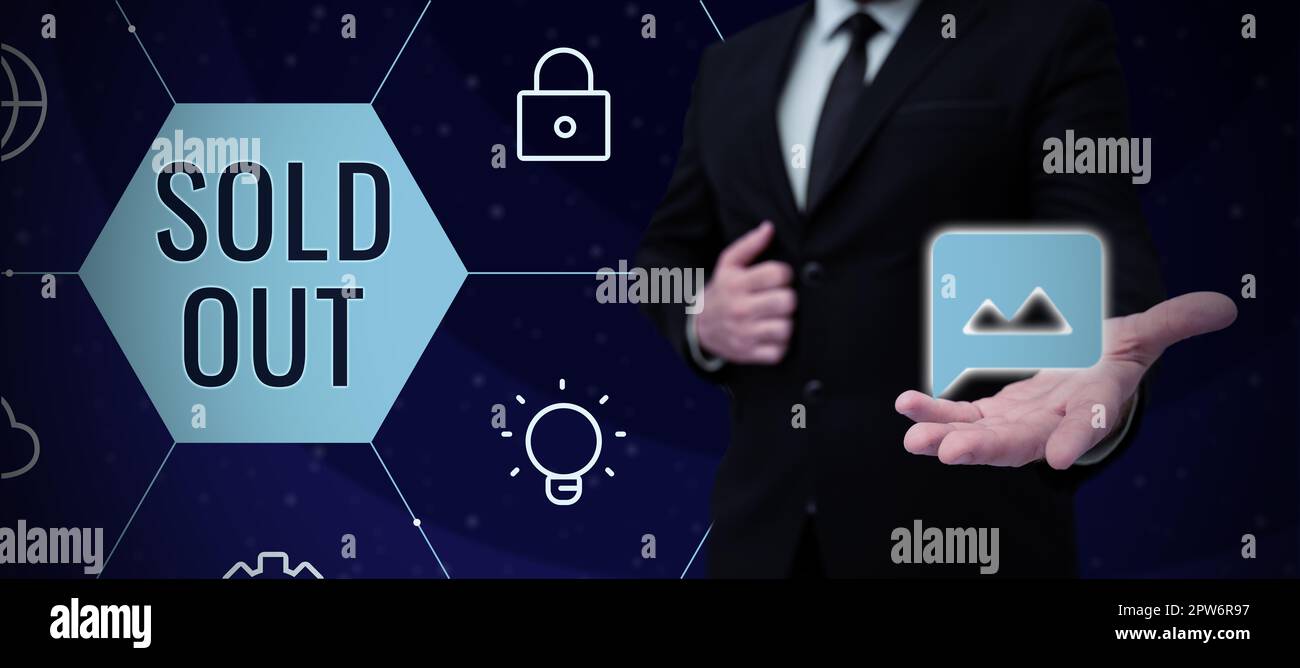 Text caption presenting Sold Out, Business overview Not available ...