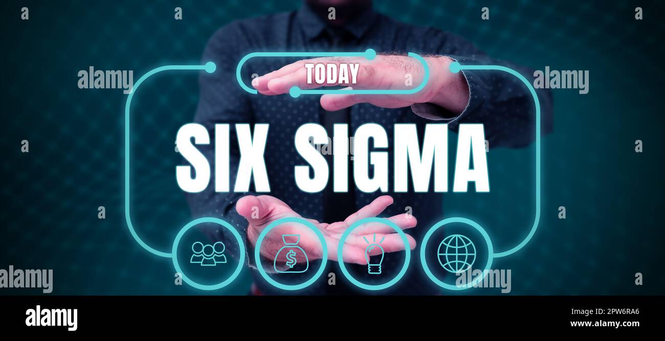 Hand writing sign Six Sigma, Business idea management techniques to ...